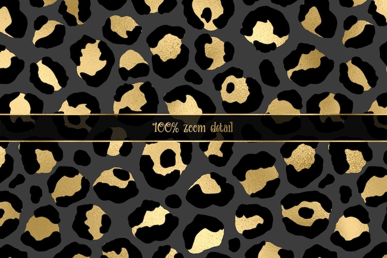 Black and Gold Leopard Digital Paper Seamless Leopard Spot - Etsy