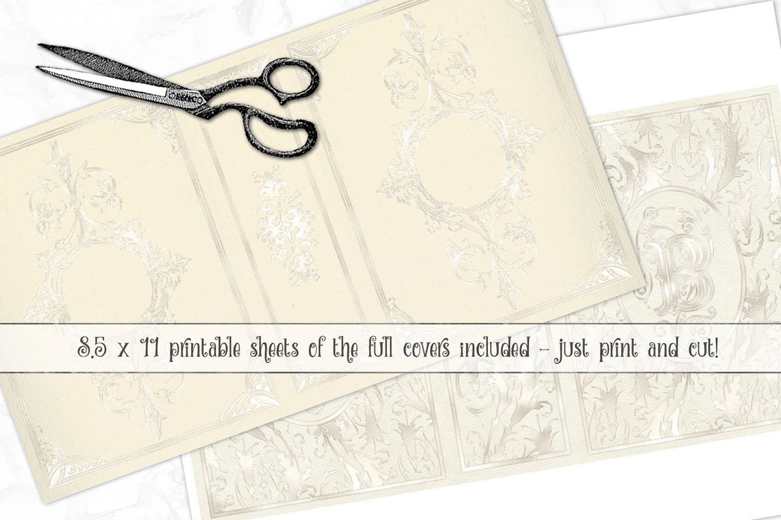 Gilded White Book Covers, Printable Journal Pages (digital Sheets) - Etsy