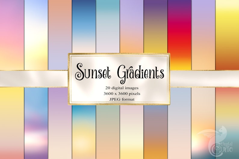 Sunset Gradients Digital Paper Ombre Backgrounds Instant - Etsy