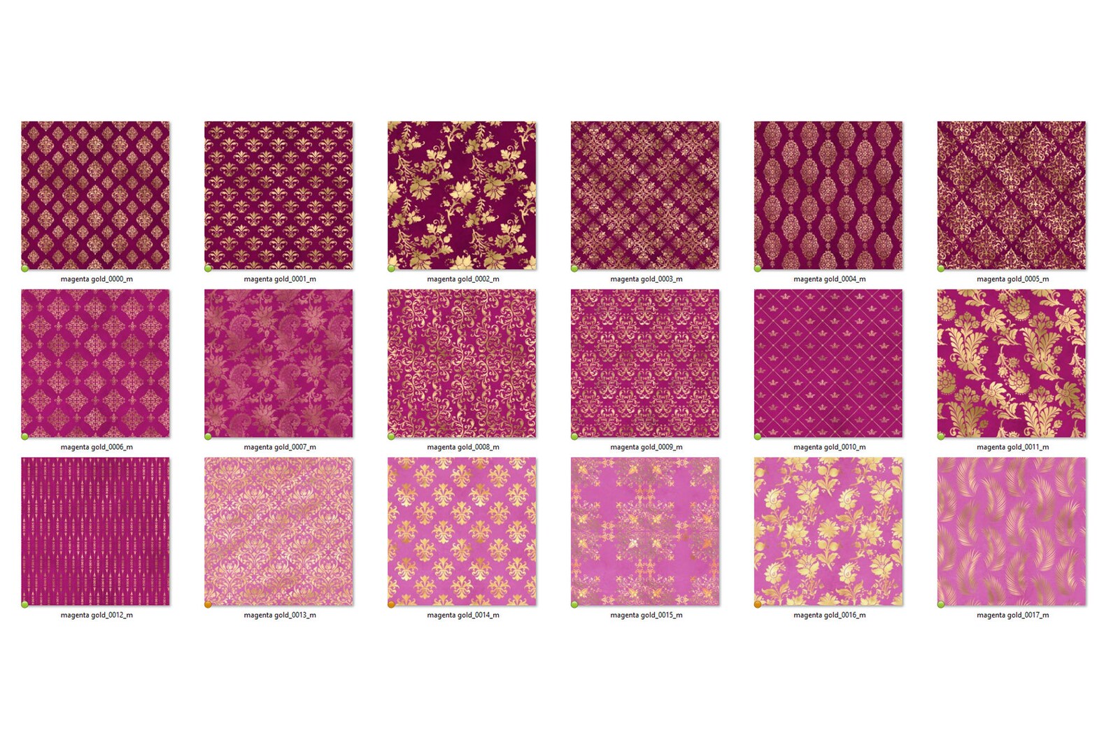 Magenta and Gold Digital Paper – Seamless Printable Backgrounds ...