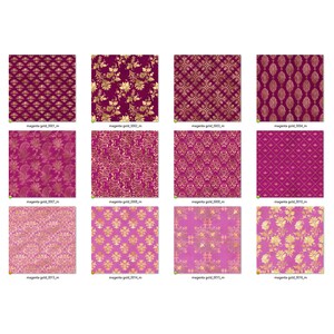Magenta and Gold Digital Paper – Seamless Printable Backgrounds ...