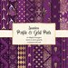Purple and Gold Paris Digital Paper, Eiffel Tower, Fleur De Lis ...