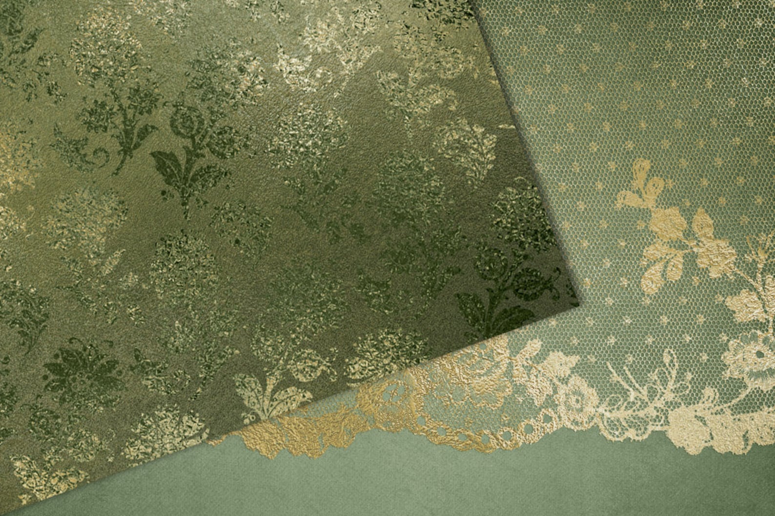 Distressed Sage and Gold Digital Paper Vintage Printable - Etsy