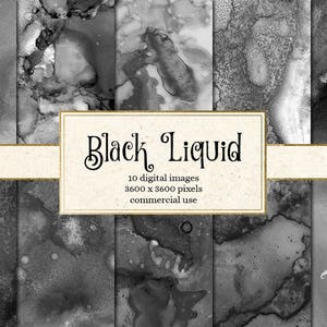 Black Liquid Textures Black Paint Digital Paper Liquid - Etsy
