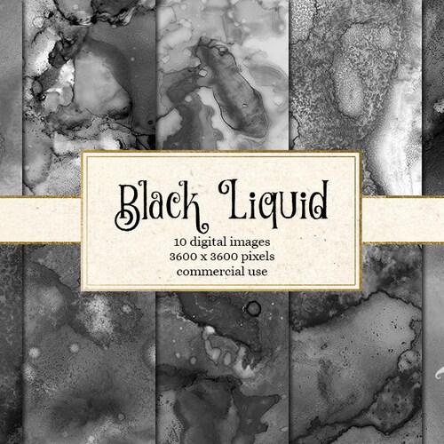 Black Liquid Textures Black Paint Digital Paper Liquid | Etsy