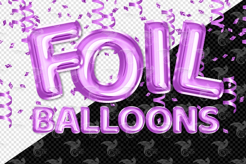 Purple Foil Balloon Alphabet Clip Art Digital Instant - Etsy
