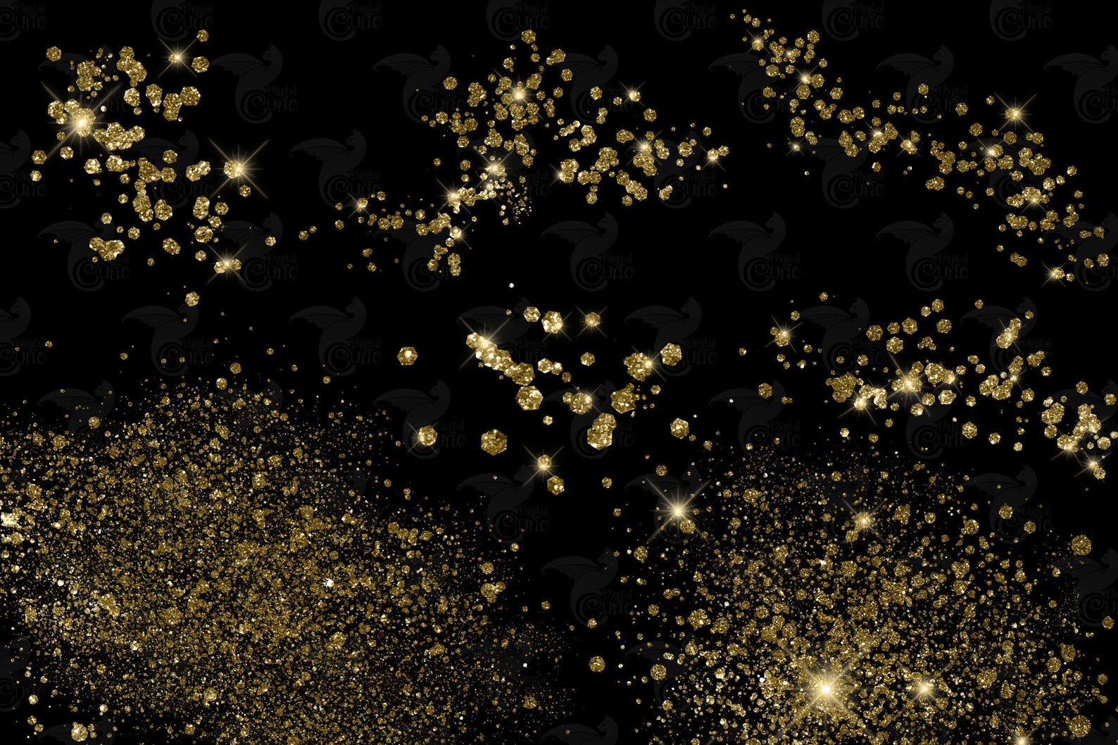 Gold Pixie Dust Overlays Ultra Fine Glitter Clip Art in Png | Etsy