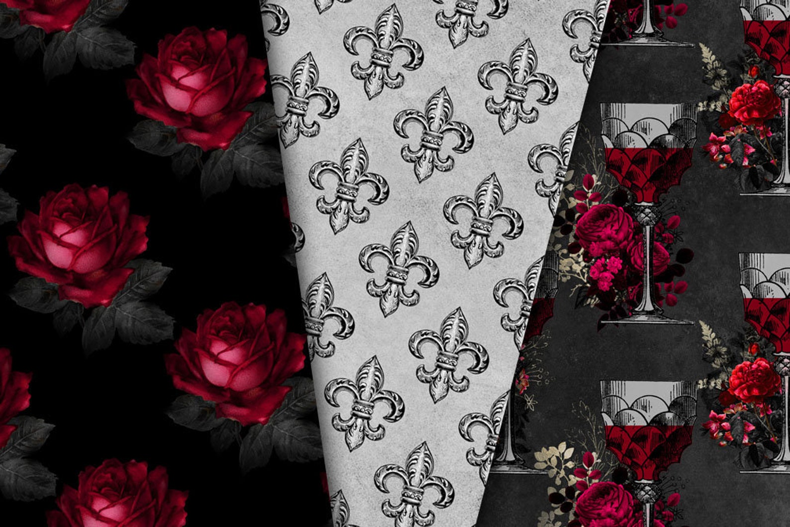 Vampire Amour Digital Paper Halloween Vampire Digital Paper - Etsy