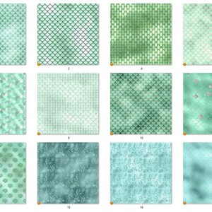 Aqua Mermaid Digital Paper, Mermaid Scales, Mermaid Glitter Seamless ...