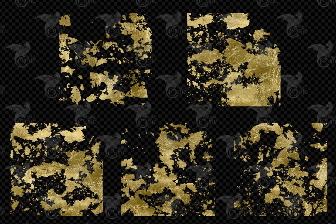 Gold Flake Overlays Clipart - Shimmery Foil, 11x11 PNG (digital ...