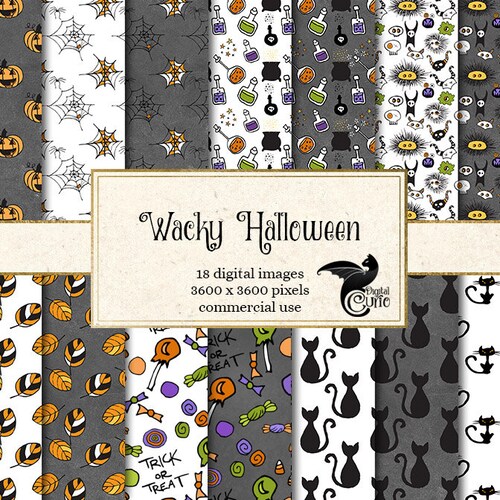 Pink and Black Halloween Digital Paper Seamless Witch and - Etsy