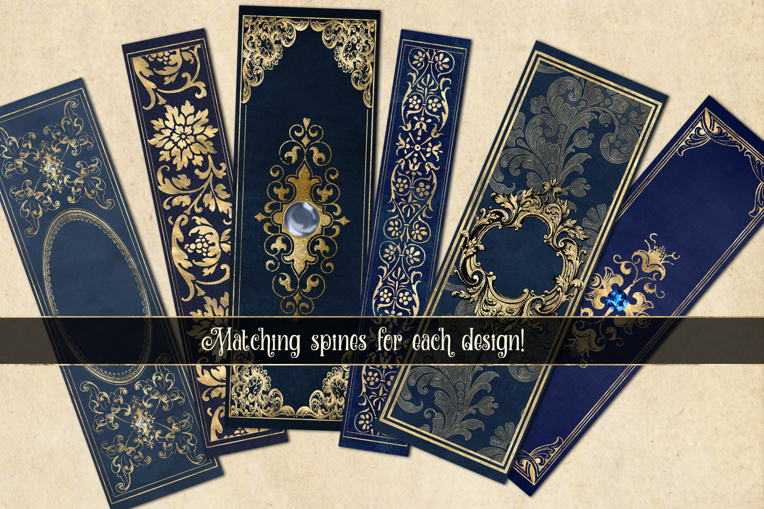 Gilded Blue Book Covers, Ornate Journal Pages (digital Download) - Etsy