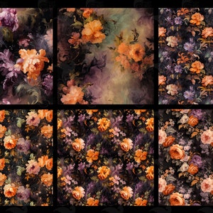 Rococo Halloween Digital Paper, Seamless Backgrounds Pattern Gothic ...