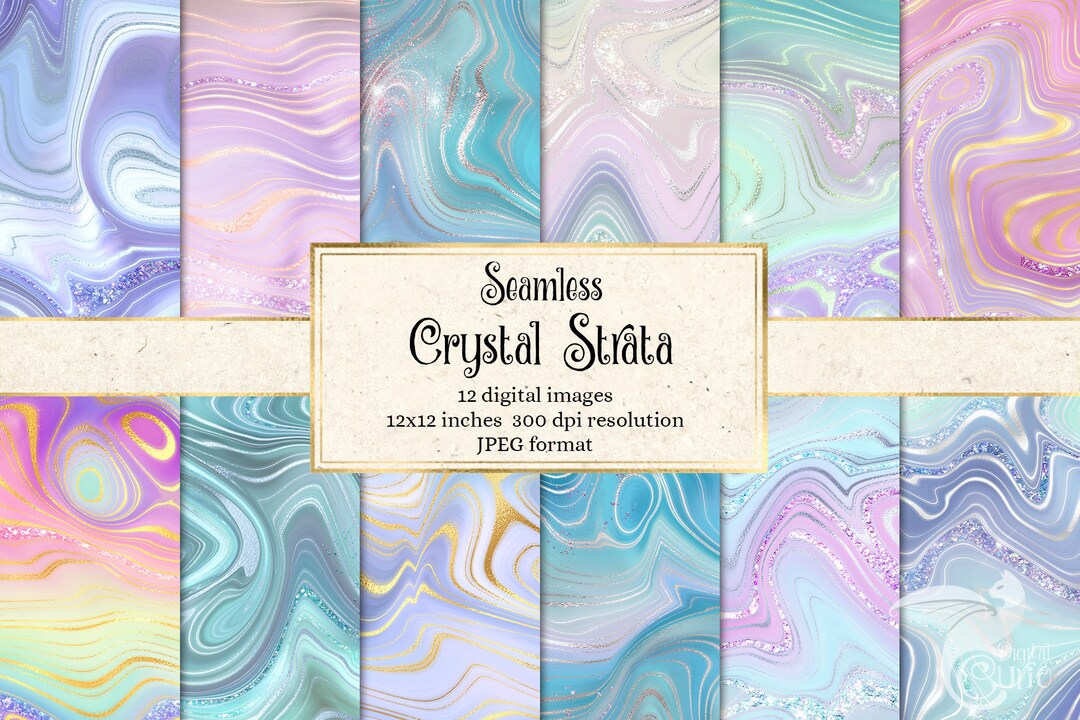 Crystal Strata Textures - Seamless Digital Papers With Marble Vein ...