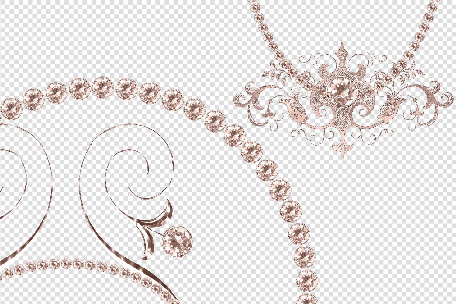 Rose Gold Diamond Frames Clipart Antique Fancy Frame Clip - Etsy