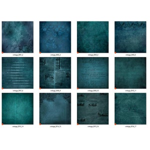 Vintage Teal Digital Paper, Antique Scrapbook Paper, Turquoise Aqua ...