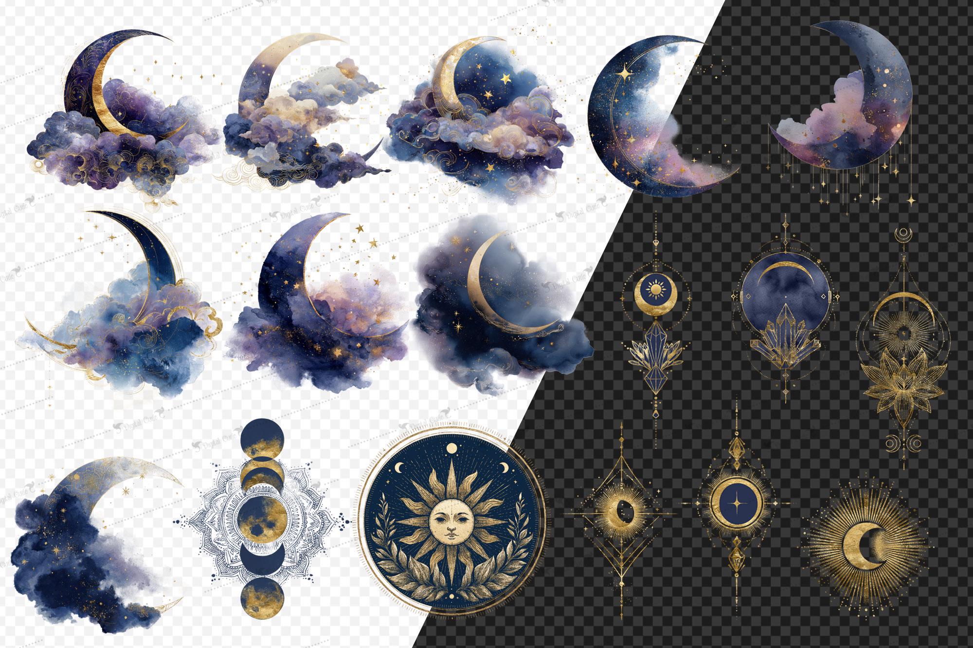 200 Celestial Collection Illustrations and Clip Art - Cosmic Esoteric ...