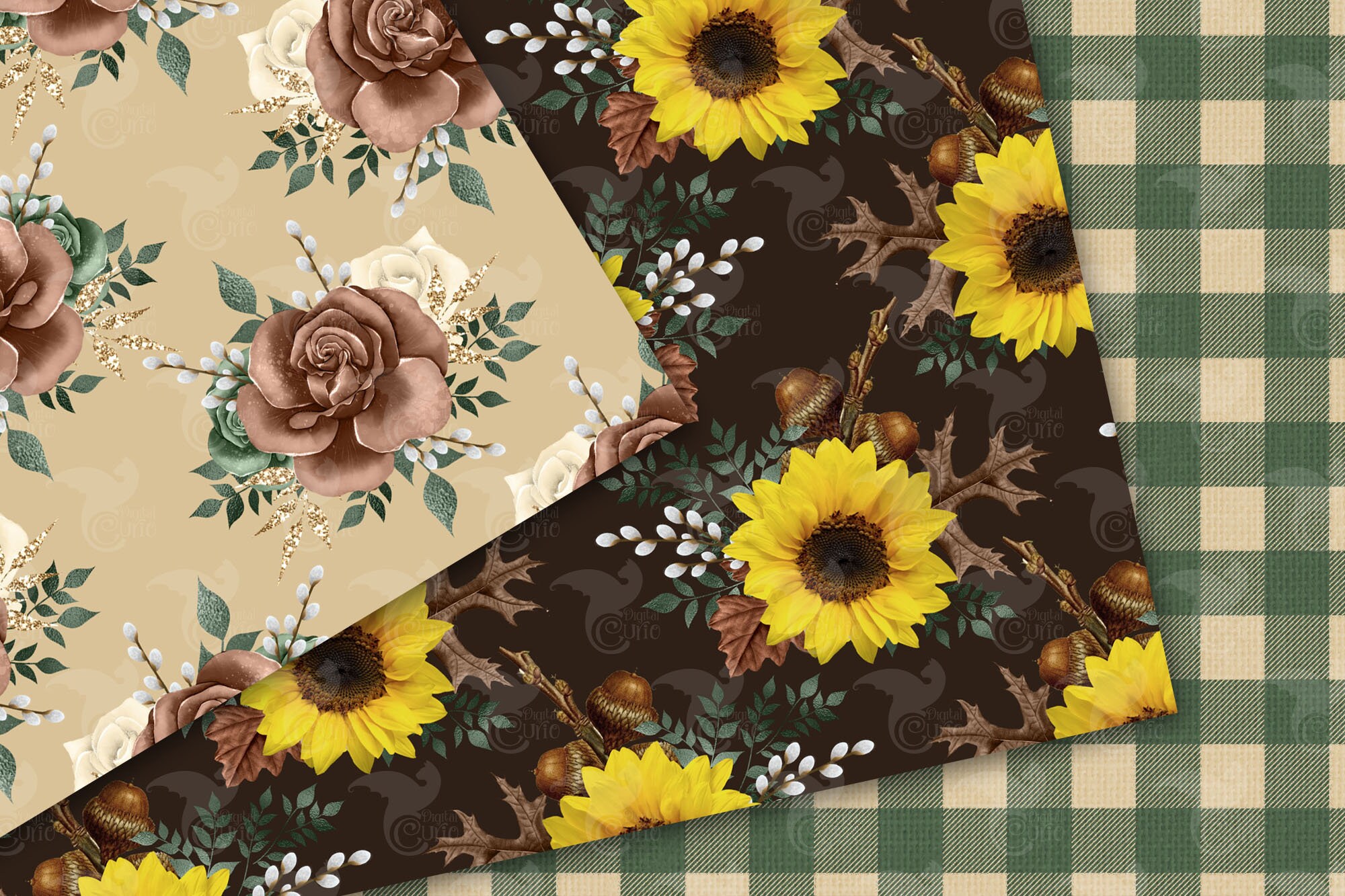 Country Rustic Digital Paper Seamless Fall Patterns - Etsy