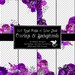 Royal Purple Floral Overlays, Silver Flower Clipart (digital Download ...