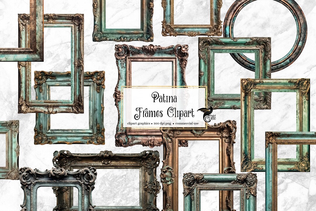 Patina Frames Clipart - Rococo and Baroque Vintage Clip Art Graphics ...