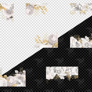 5x7 White and Gold Floral Overlays for Invitations, Planners, Journal ...