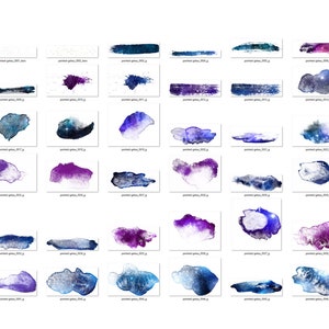 Watercolor Galaxy Paint Elements With Brush Strokes and Watercolour ...