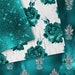 Teal and Silver Floral Digital Paper, Seamless Turquoise Rose Printable ...