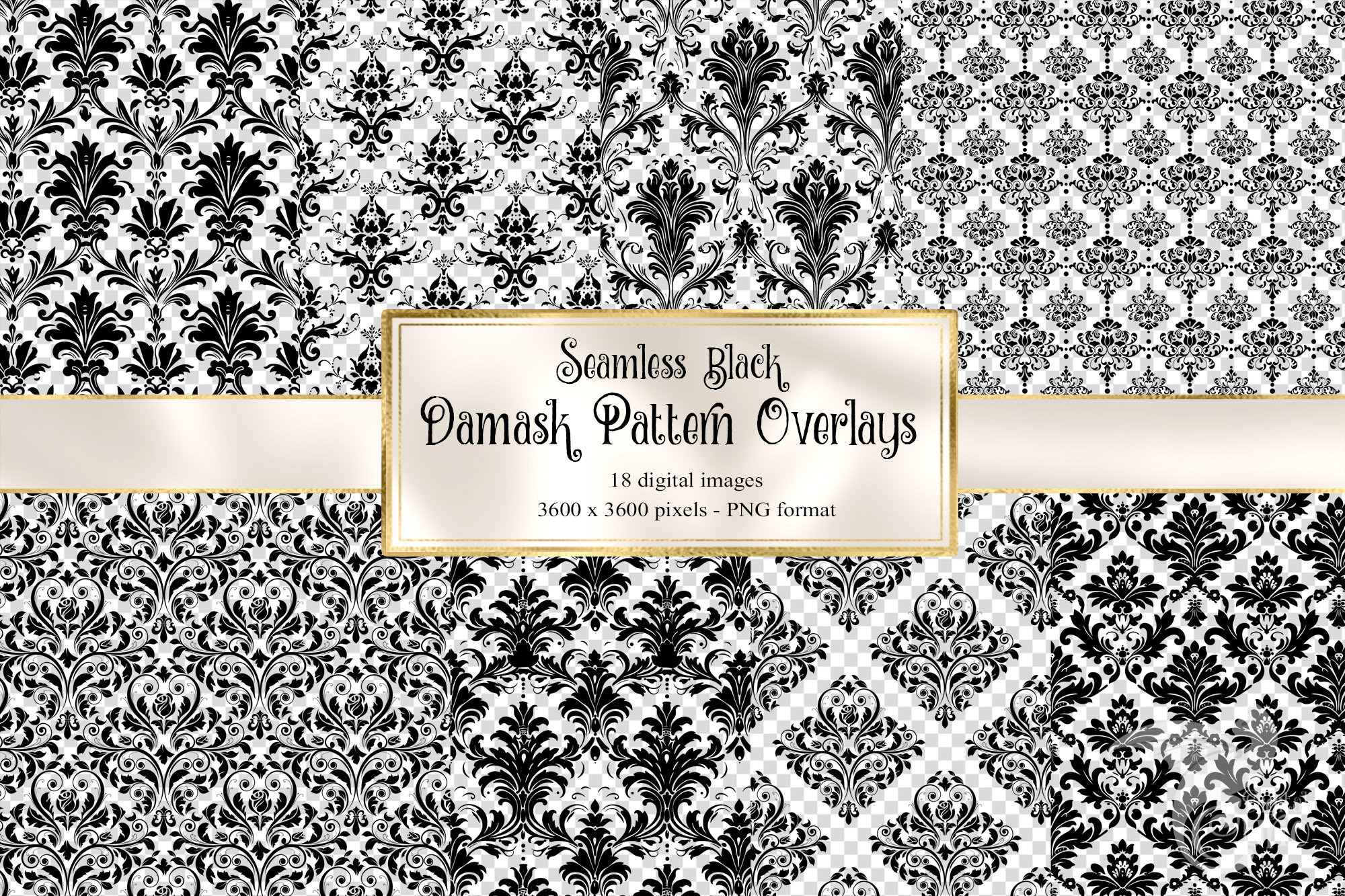 Black Damask Border
