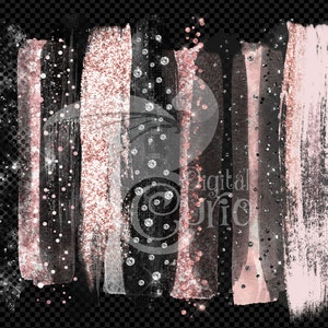 Blush Pink Watercolor Brush Stroke Clipart, Glitter Paint Elements ...