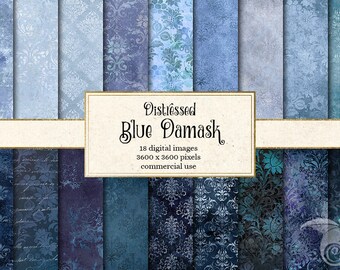 Grunge Blue Paper | Etsy