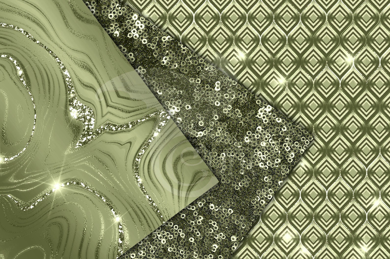 Luxury Olive Digital Paper Seamless Metallic Green Textures - Etsy