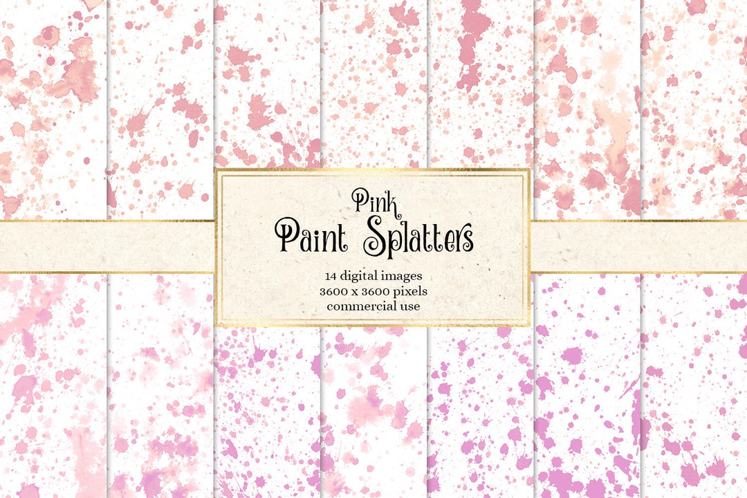 Pink Paint Splatters Digital Paper, Printable Scrapbook Paper ...
