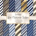 Blue Christmas Stripes Digital Paper – Navy, Gold, Silver (digital ...