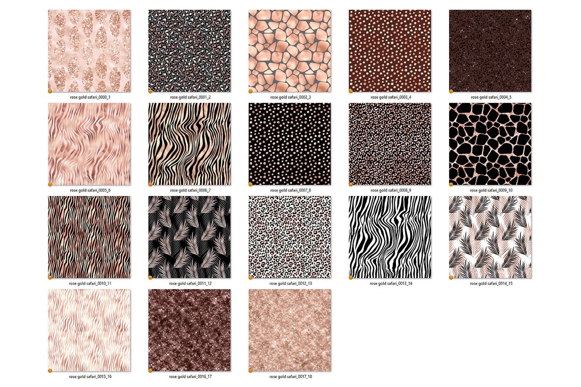 Rose Gold Safari Digital Paper – Seamless Animal Print (JPEG Files) - Etsy