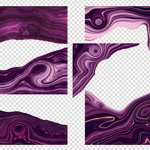 Strata Amethyst Digital Paper and Border Overlays With Gold Foil ...