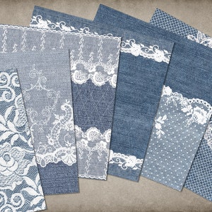 Denim and Lace Digital Paper, Rustic Wedding (digital Download) - Etsy