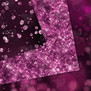Purple Bokeh and Glitter Digital Paper - Seamless Textures With Sparkle ...