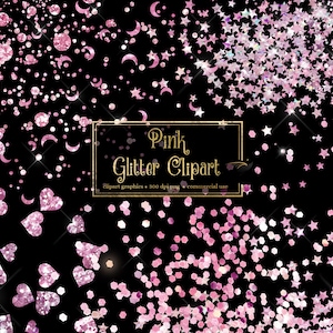 Pink Glitter Clipart Overlays - Digital Instant Download Glitter Clip ...