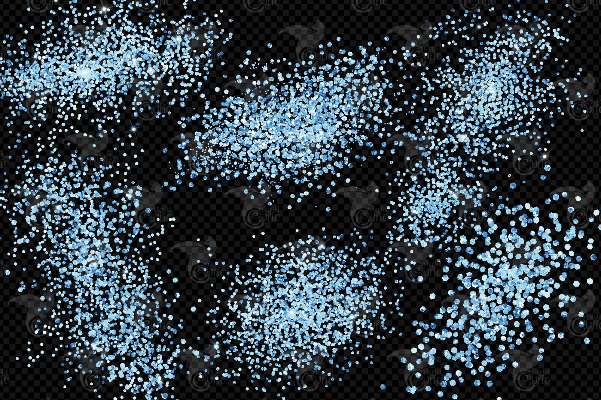 Chunky Baby Blue Glitter Overlays Digital Glitter Png - Etsy