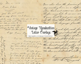 Old Handwriting Overlays Digital Vintage Handwritten Letters - Etsy