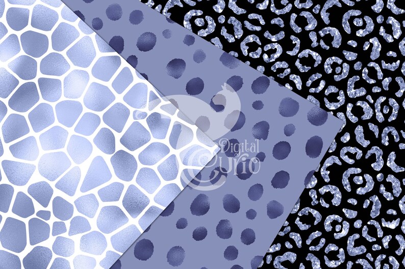 Blue Safari Digital Paper Seamless African Animal Print - Etsy