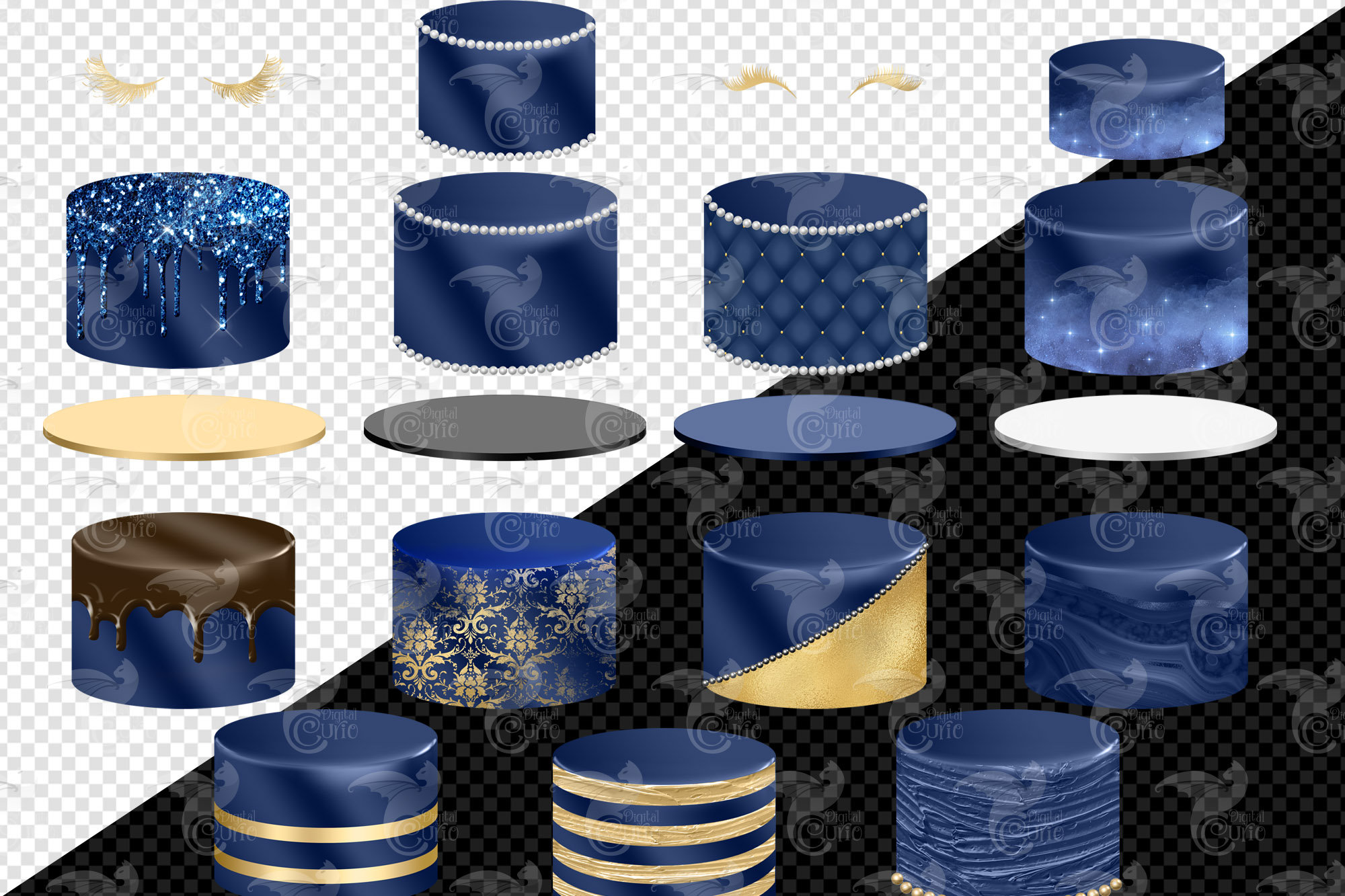 Navy Blue Cakes Clipart Digital Instant Download Cake Clip - Etsy UK