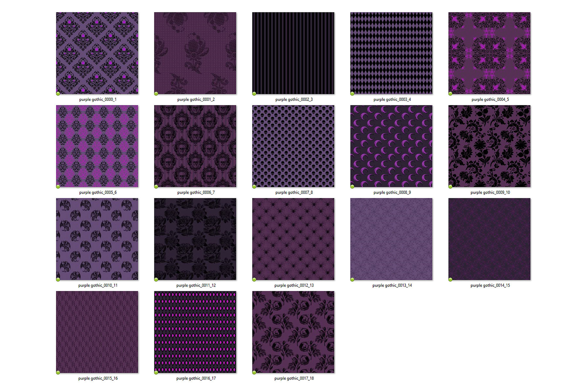 Purple Gothic Digital Paper, Seamless Skull Damask Halloween Patterns ...