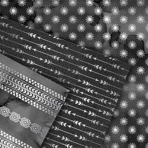 Bohemian Silver Digital Paper, Seamless Silver Textures, Silver Boho ...