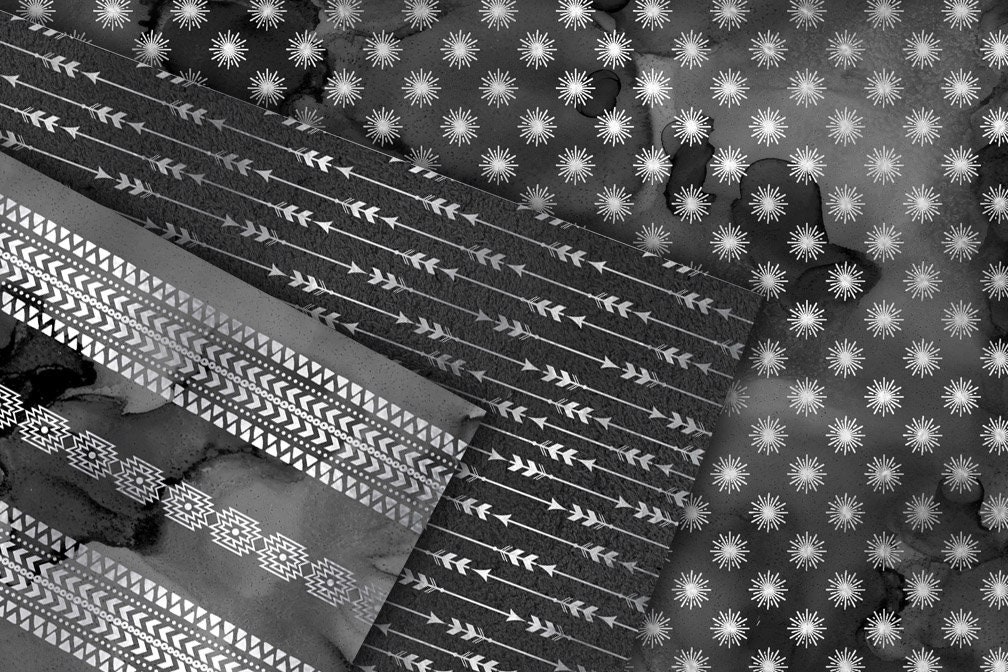 Bohemian Silver Digital Paper Seamless Silver Textures - Etsy