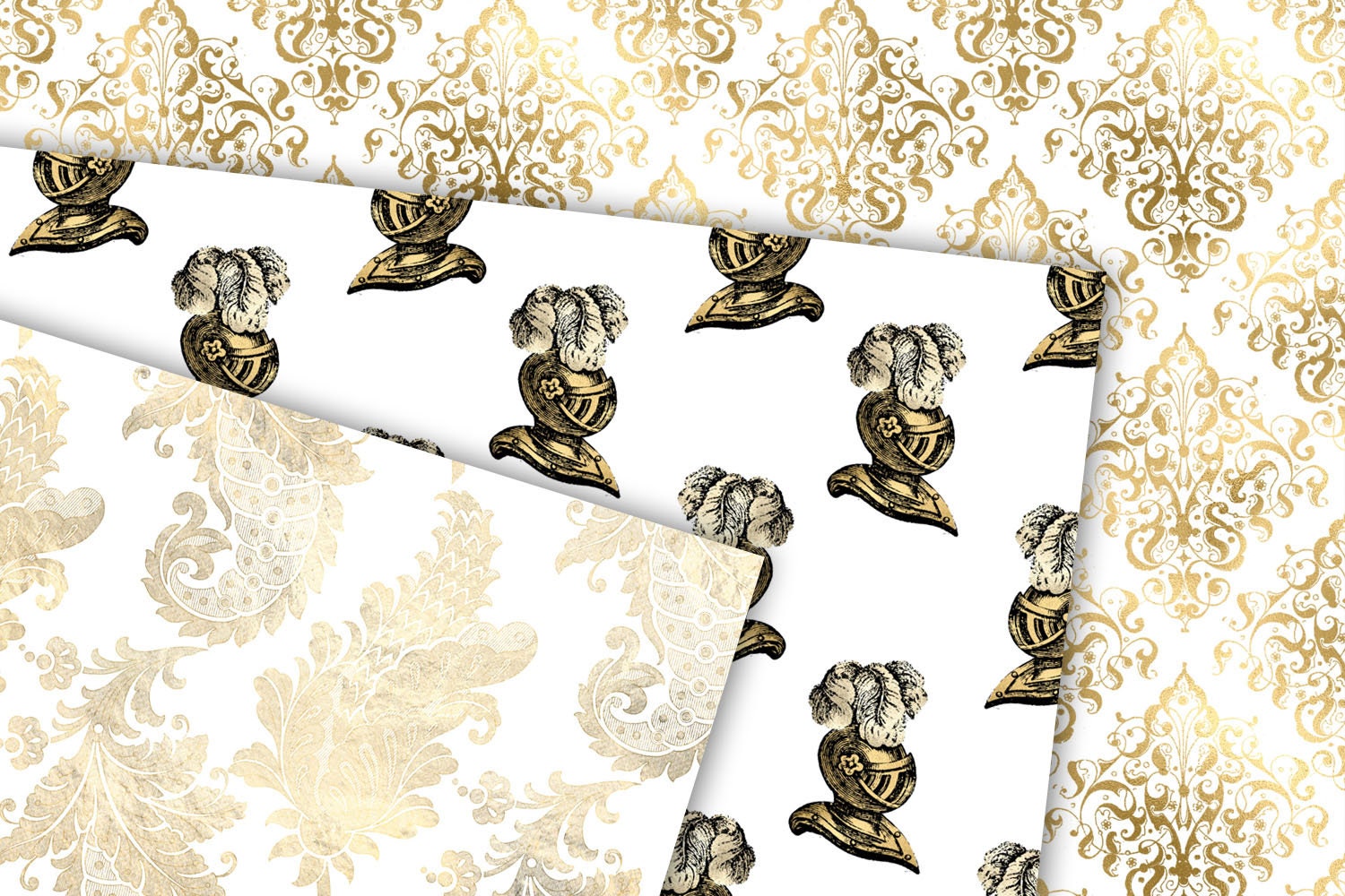 White and Gold Princess Digital Paper, Seamless Patterns (digital ...