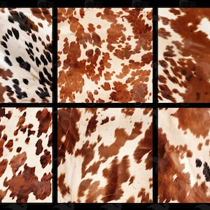 Cowhide Digital Paper, Seamless Leather Textures Digital Paper, Western ...