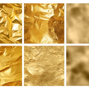 Gold Foil Digital Paper, Seamless Gold Foil Textures, Shimmer Textures ...
