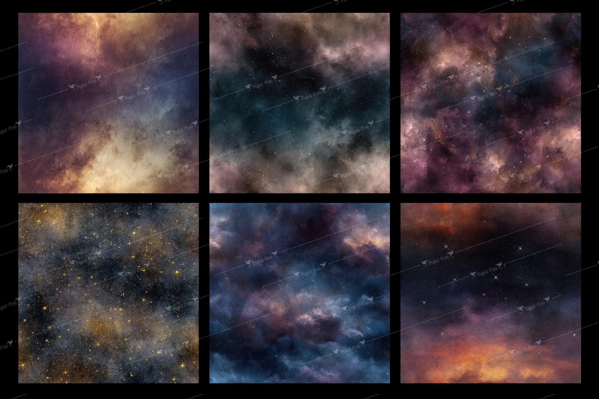 Starry Haze Digital Paper, Galaxy Seamless Texture (digital Download ...