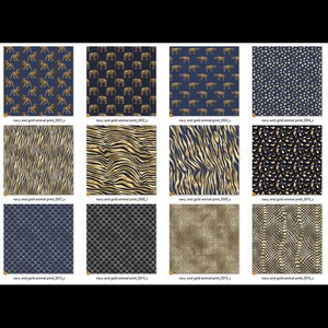 Navy and Gold Animal Skins Digital Paper, Seamless African Animal Print ...